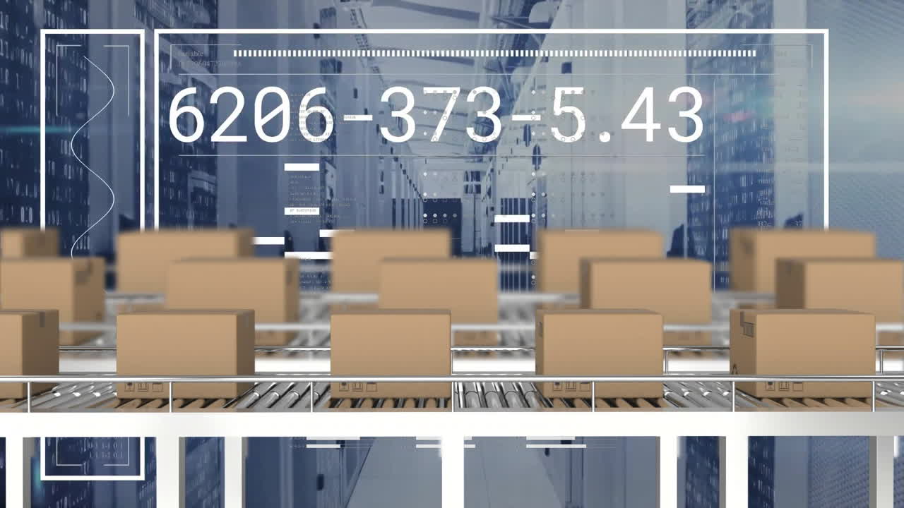 Premium stock video - Animation of graph, loading bar, cardboard boxes ...