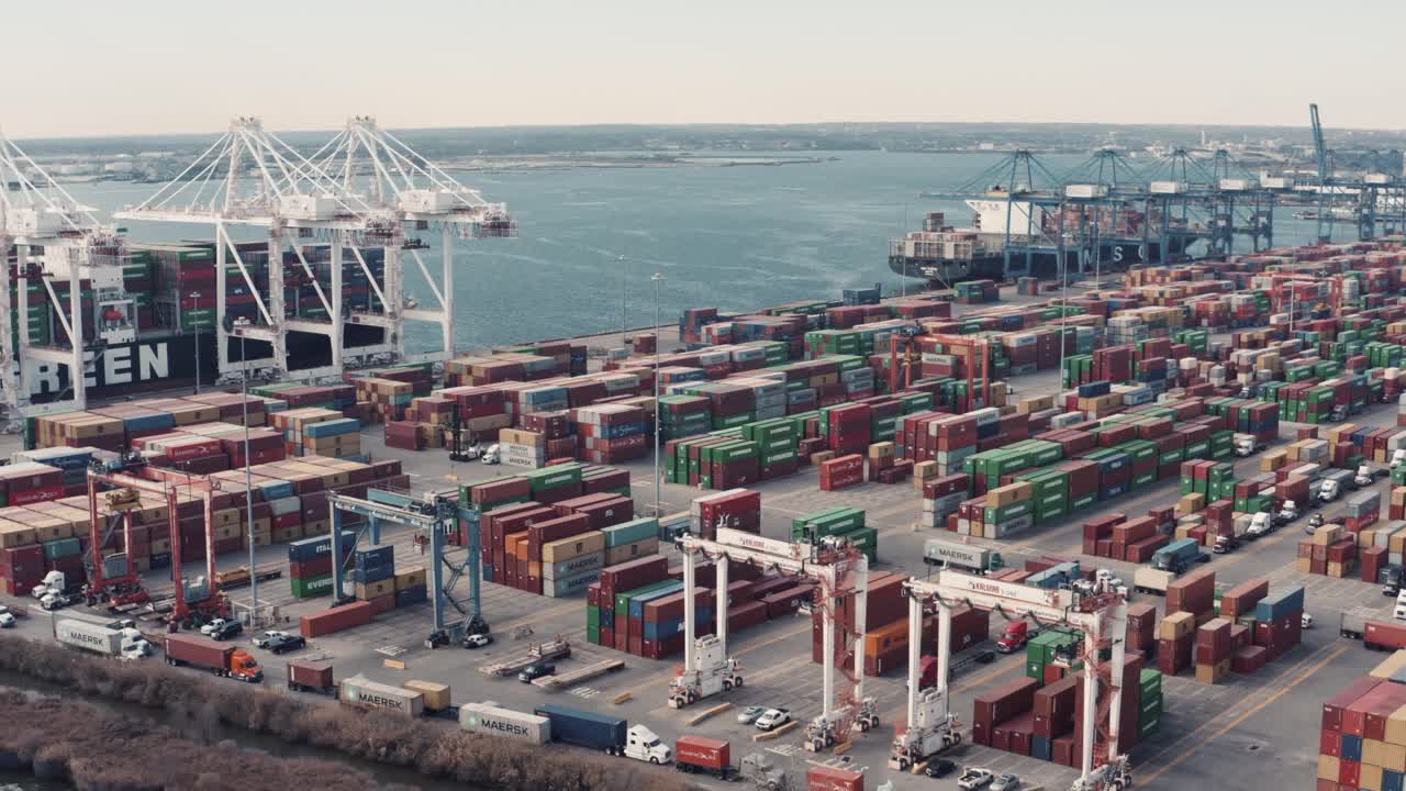 Premium stock video - Usa seaport congested with cargo containers ...