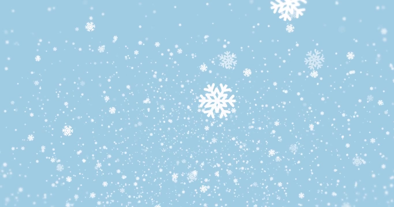 Premium stock video - Animation of snow falling on light blue background