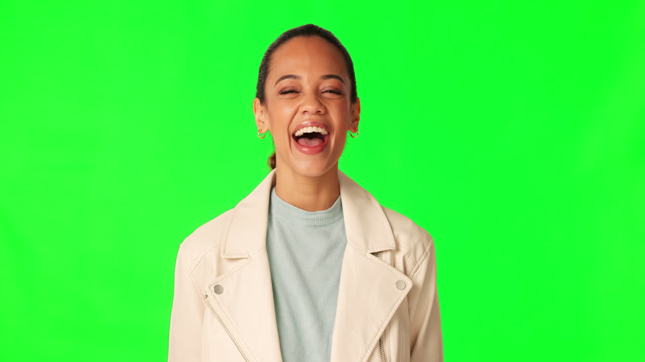 Business Woman, Wink And Face By Green Screen Free Stock Video Footage ...
