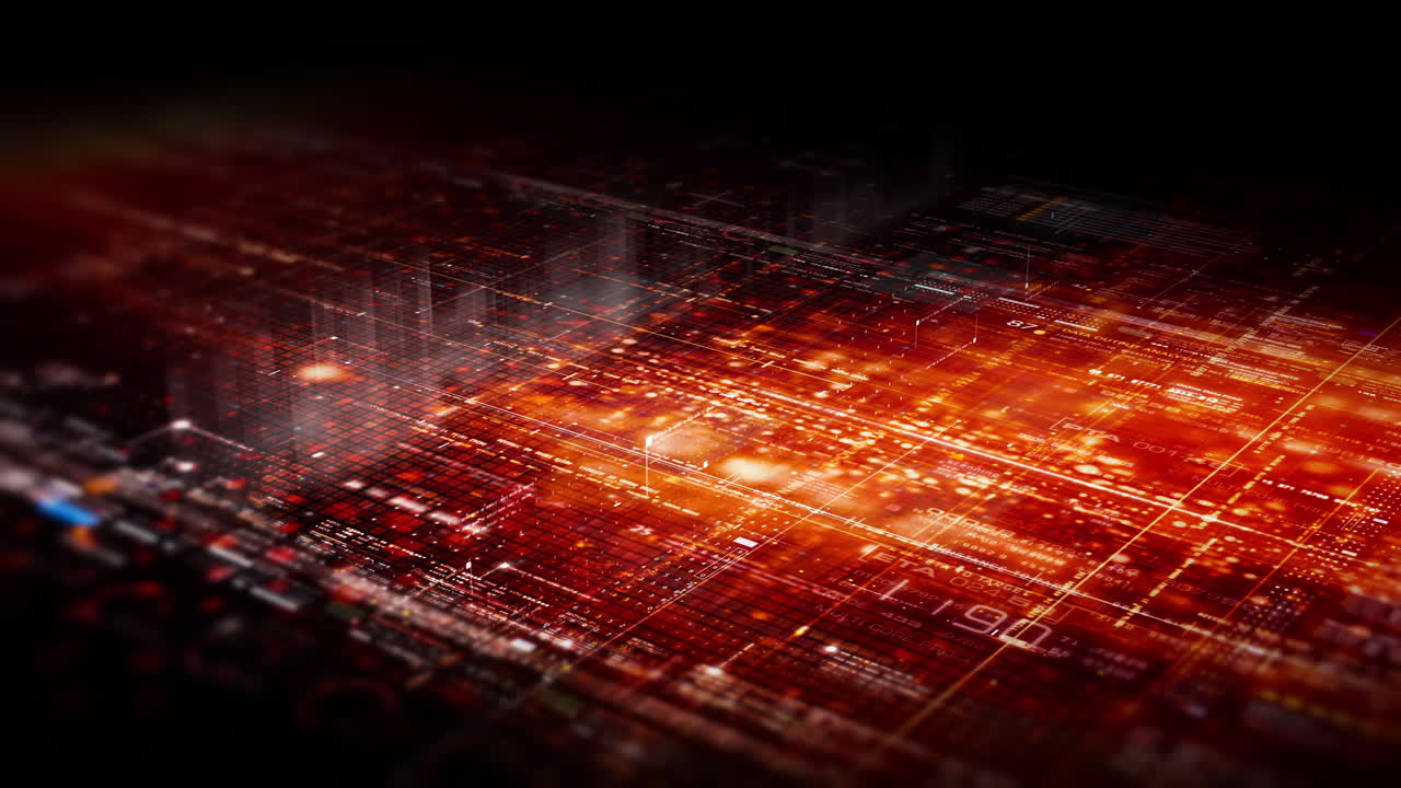 Premium stock video - Futuristic abstract de-focus data matrix, meta ...