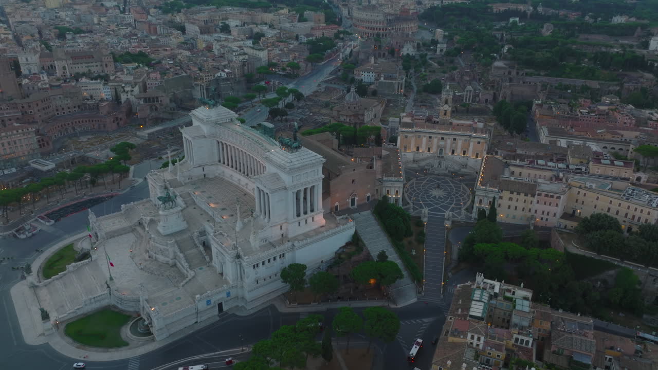 Aerial View Of Monumental Altar Of The Fatherland, Campidoglio And ...