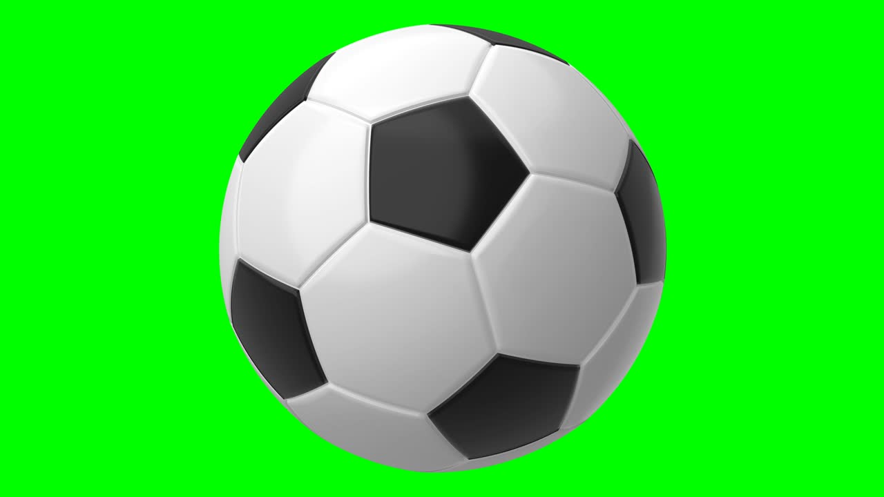 Soccer ball on green chroma key background. | Premium Stock Video Footage