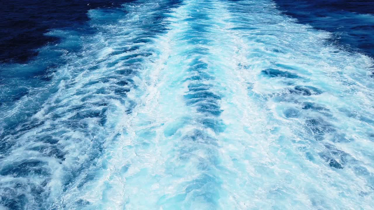Large Boat Wake in the ocean | Premium Stock Video Footage