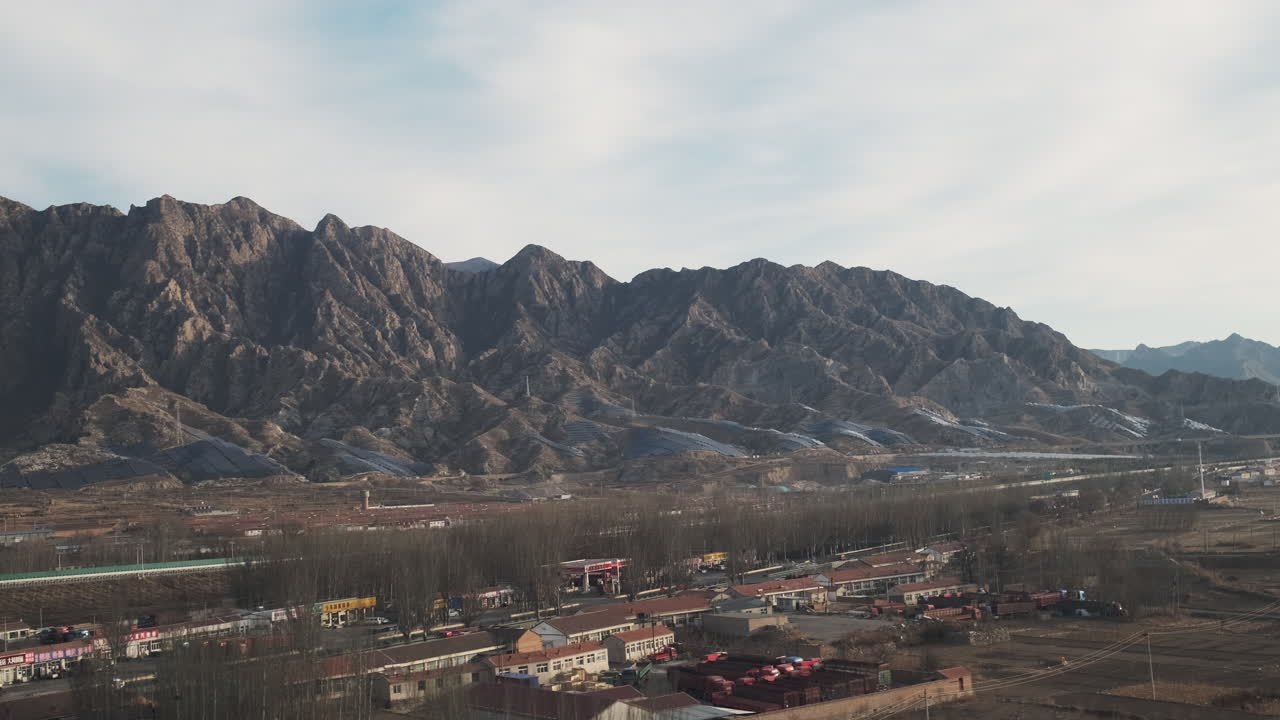 View out the window of china beijing to zhangjiakou high-speed railway ...