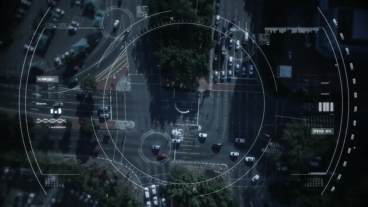 Premium stock video - Digital composite video of ariel target