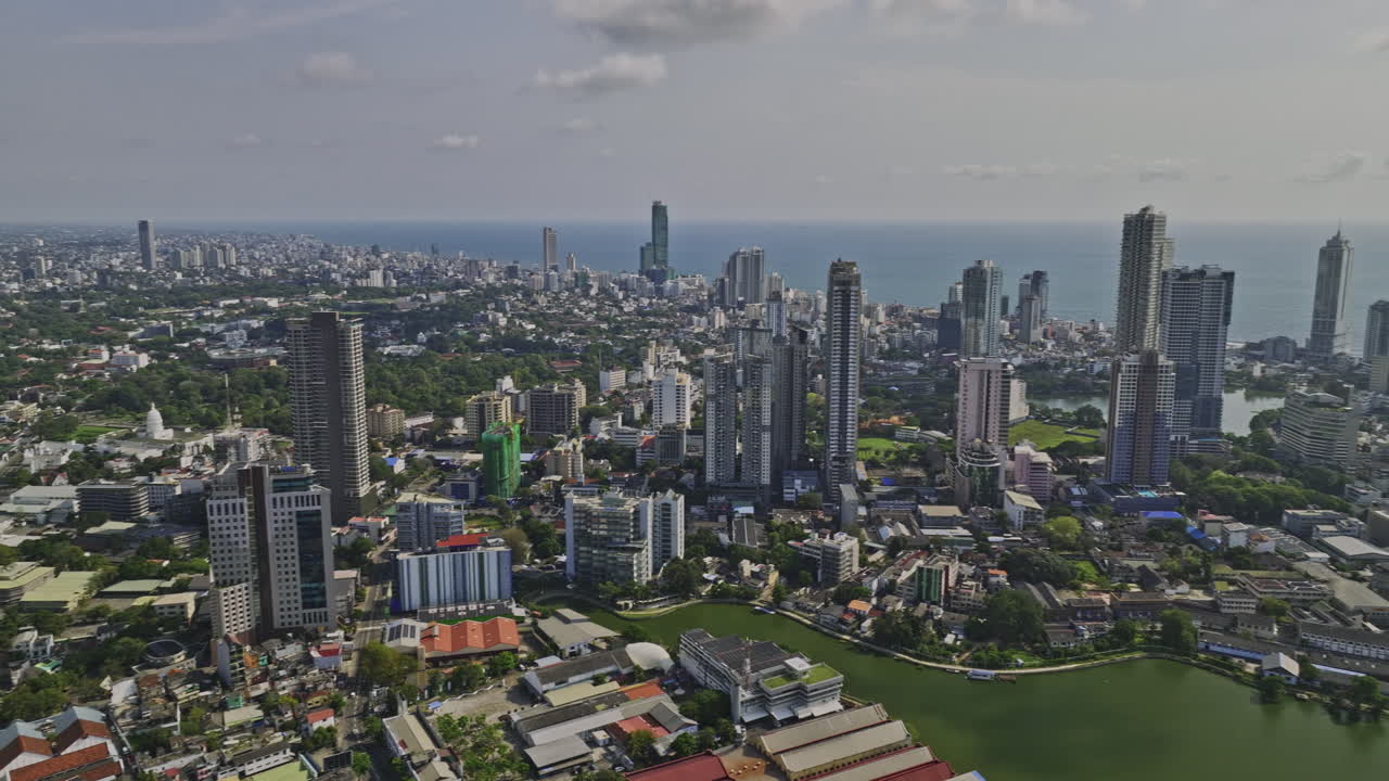 Colombo sri lanka aerial v4 panoramic drone pans above area 10 ...