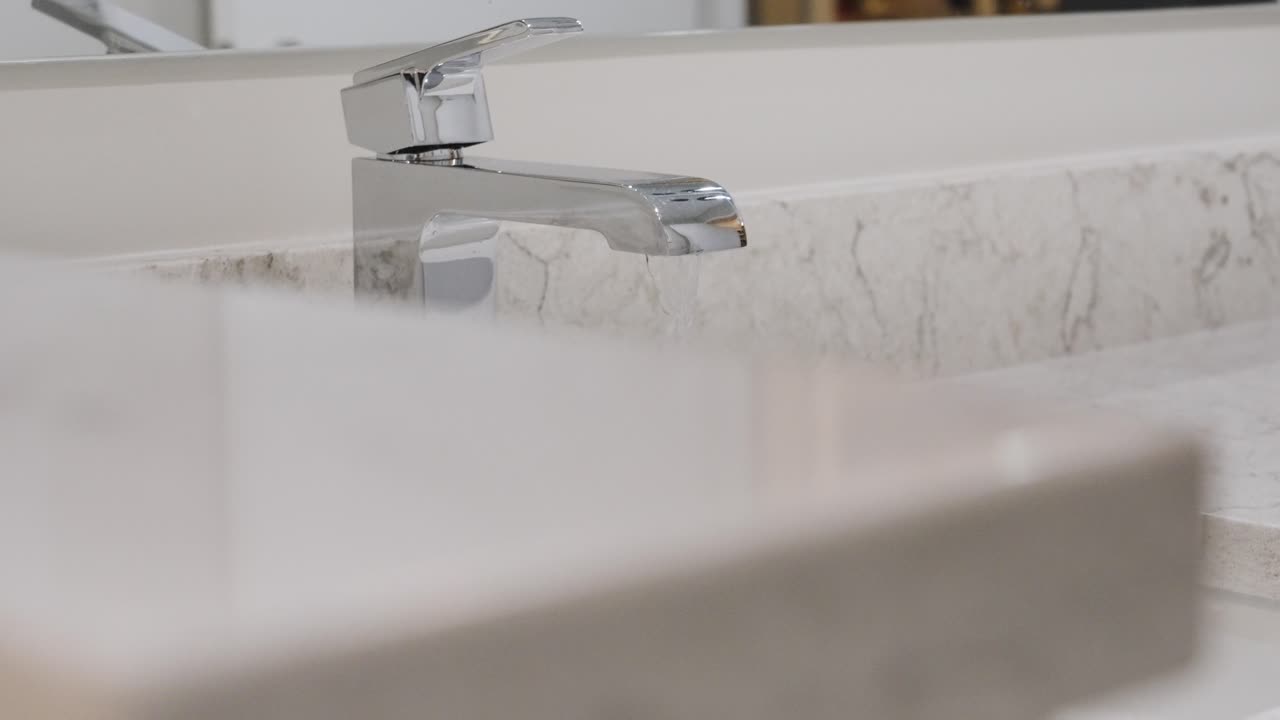 Descending along the water path in a newly remodeled modern luxury ...