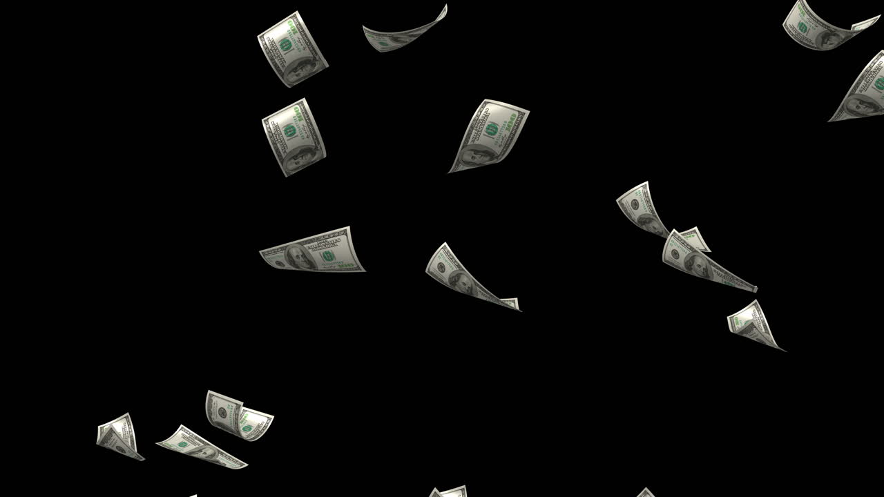 Premium stock video - Money raining in dollars depicting rich ...