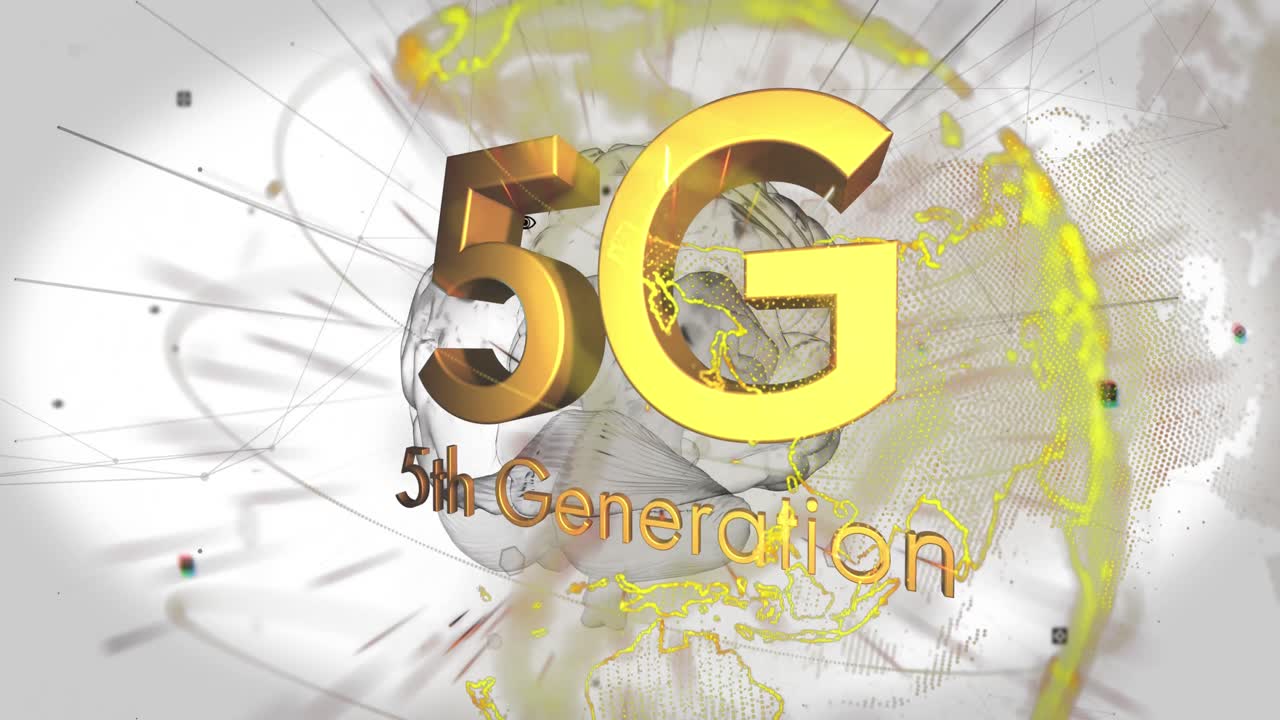 Premium stock video - Animation of 5g 5th generation text over globe and network of connections ...