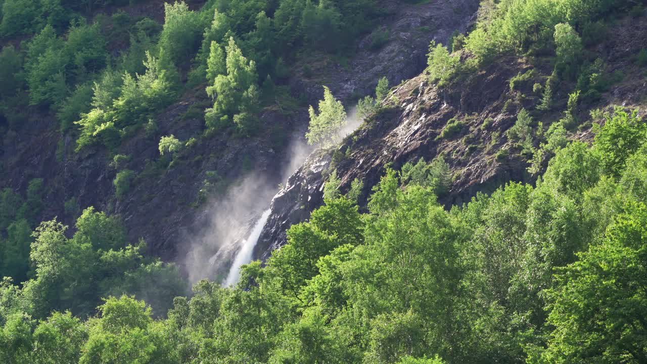 One Of The Waterfalls In The Naeroy Fjord Free Stock Video Footage ...