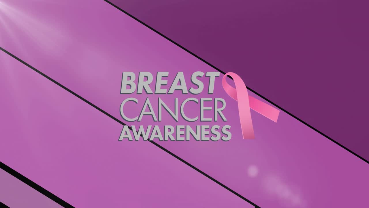 Animation of breast cancer awareness text over pink stripes | Premium ...