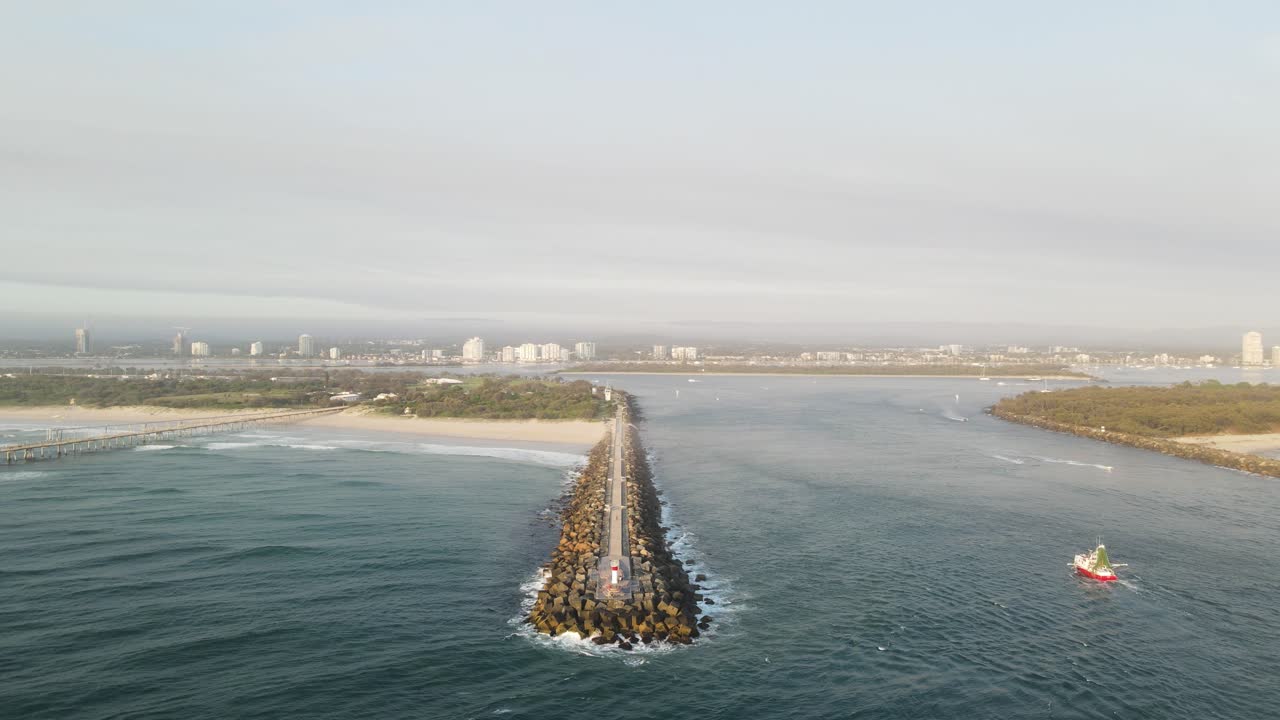 Gold Coast Seaway Promenade Stretching Out In The Ocean Built With A ...