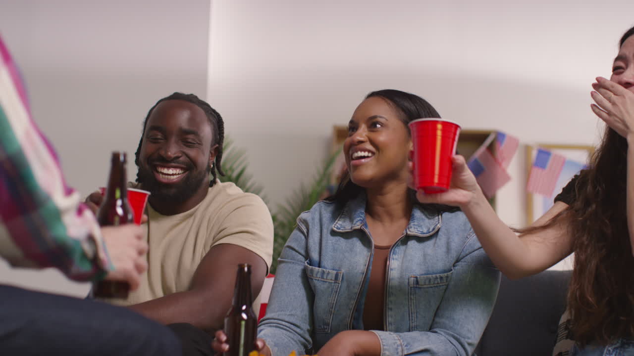 Free stock video - Friends at home laughing talking and eating snacks ...
