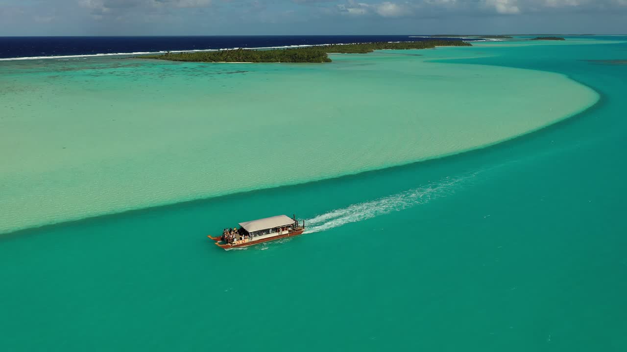 Cook Island Aitutaki Lagoon Boat Cruise Free Stock Video Footage ...