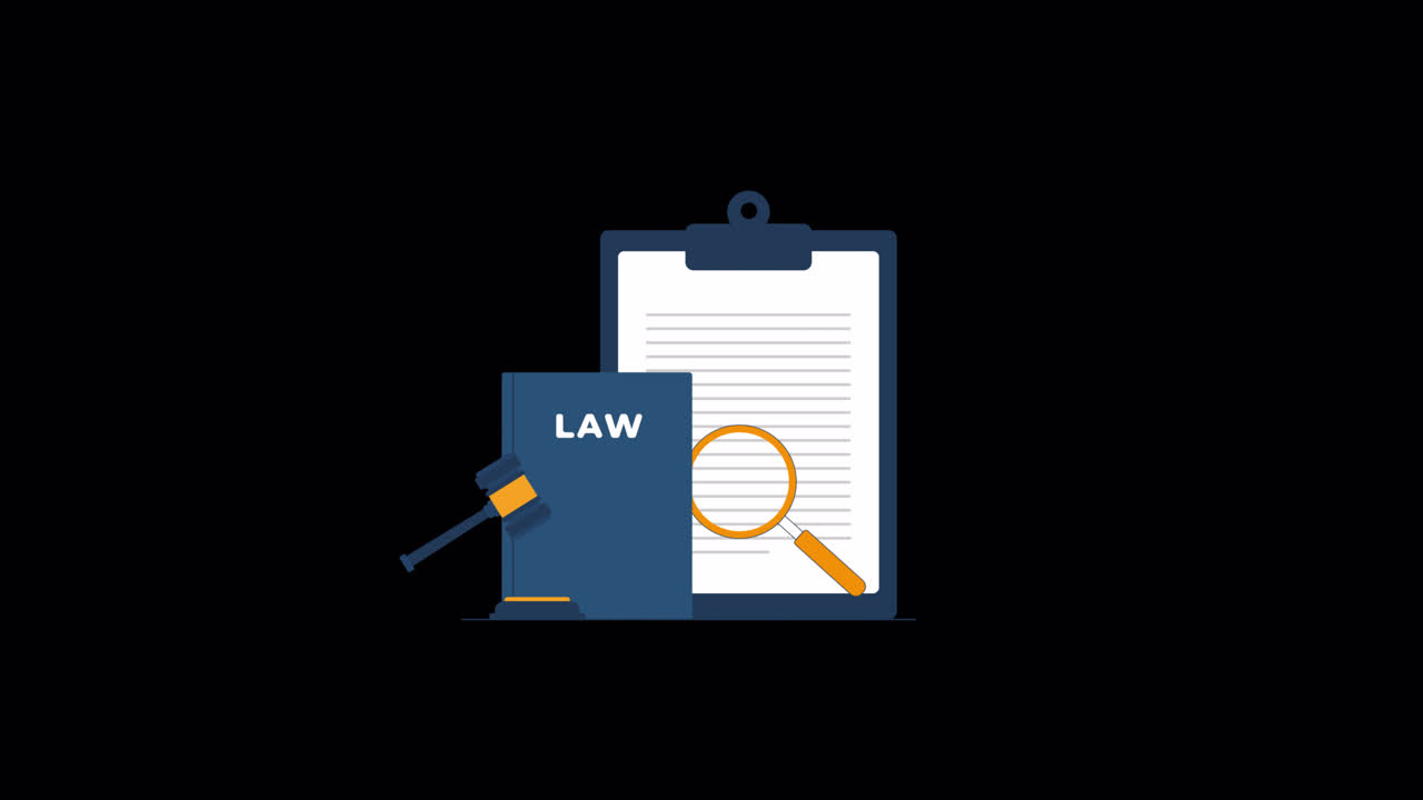Animated Law Book, Gavel, and Document Review with Magnifying Glass ...