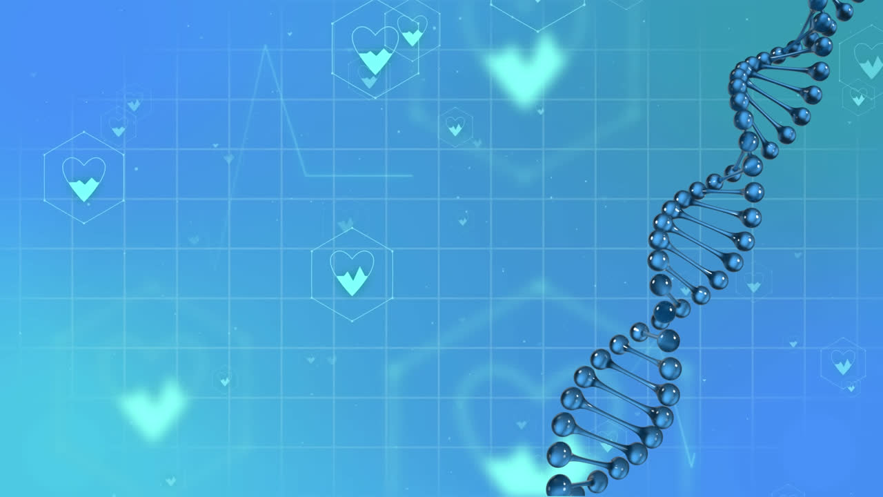 Premium stock video - Animation of medical icons and dna strand on blue ...