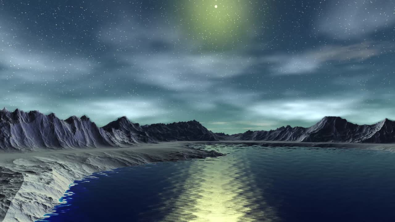 Alien Planet. Mountain and water. Animation. Panorama. 4K | Premium ...