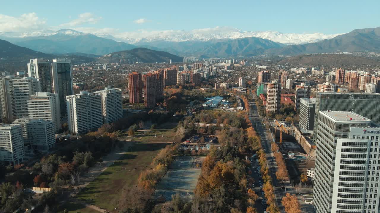 Araucano Park Surrounded By Modern Building Structures In Las Condes ...