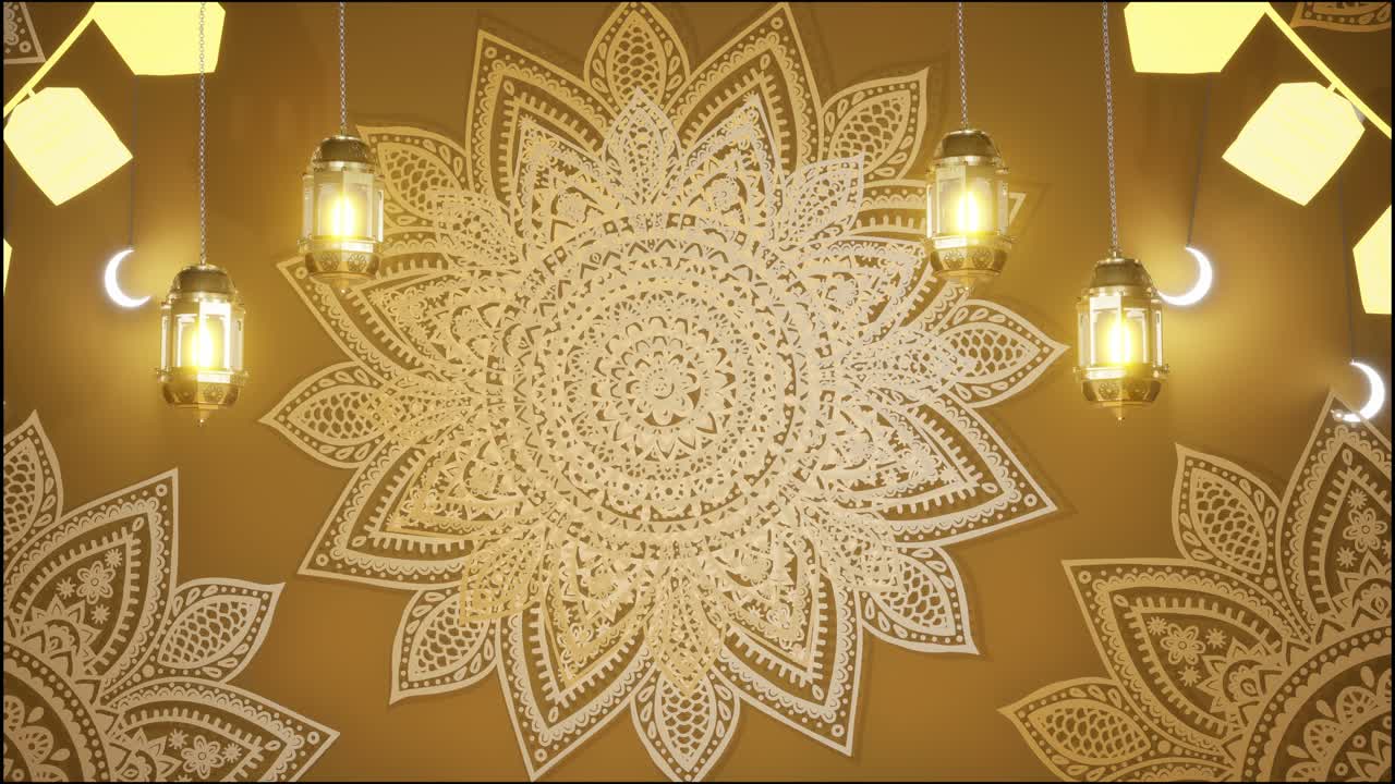 4k animated islamic background with rotating mandala arabic patterns ...