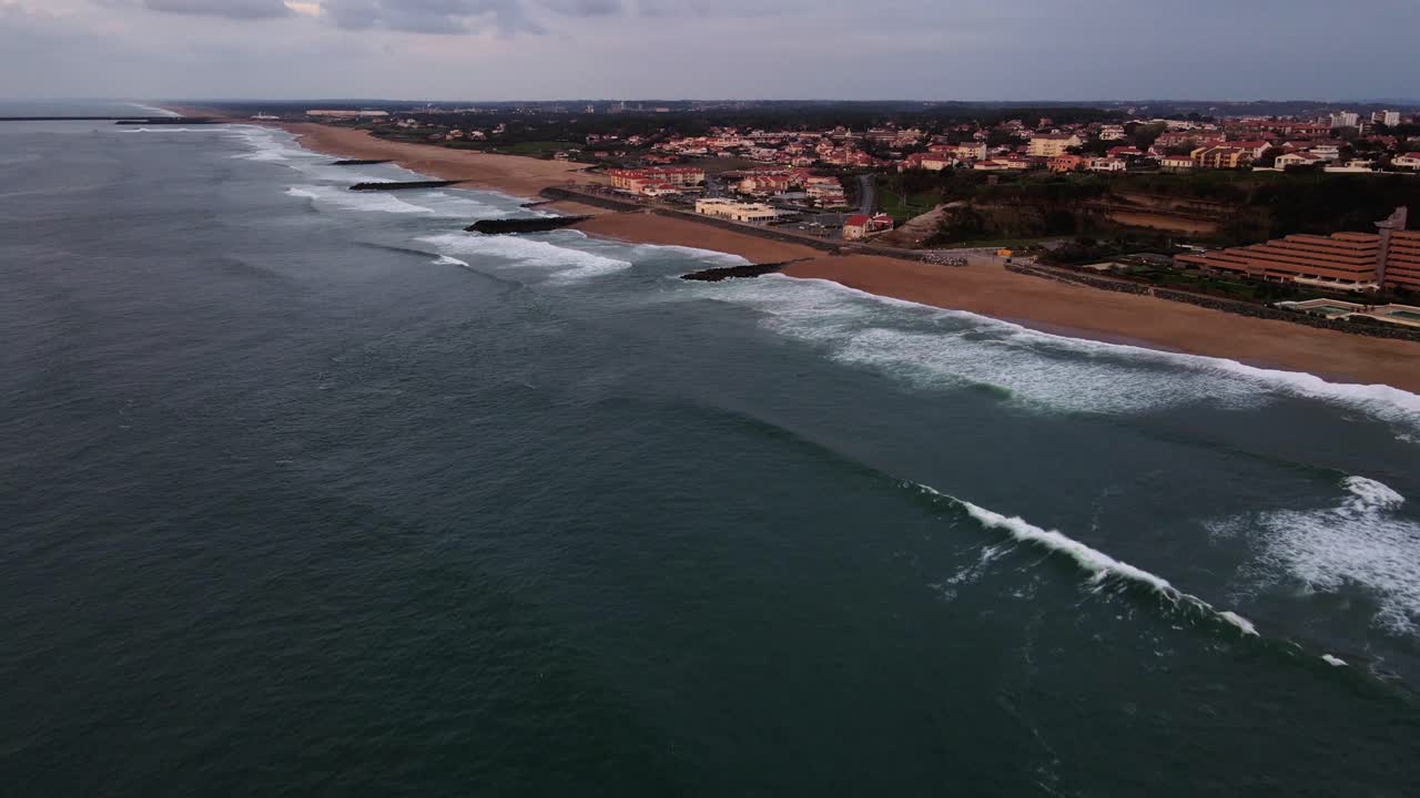 Aerial View Of Anglet Beach Plage De La Chambre D'Amour In French ...