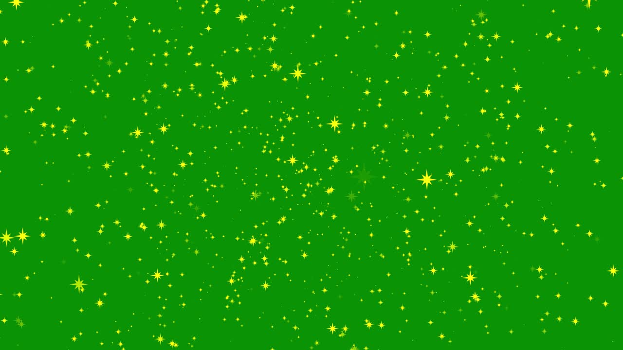 Stars shine effect on green screen background animation. Twinkle ...