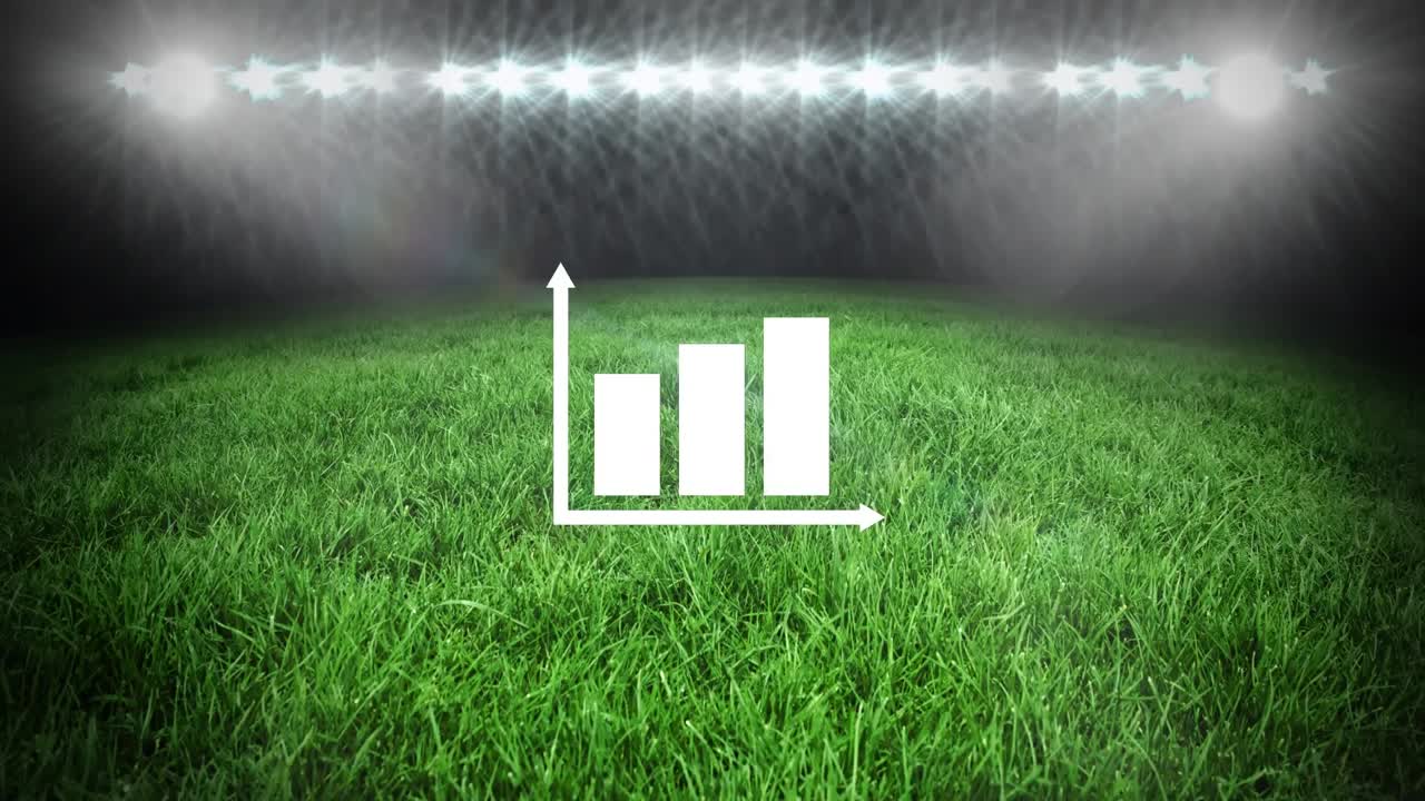 Animation Of Statistic Graph Over Sports Stadium At Night Free Stock ...