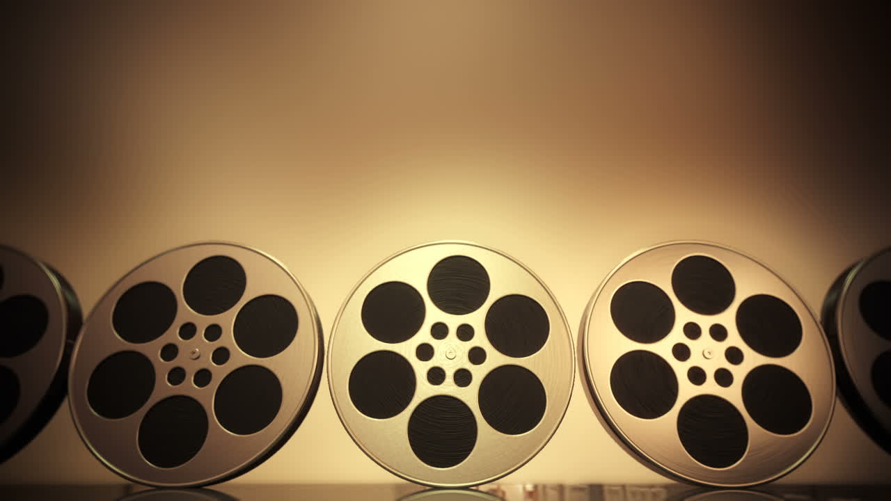 Vídeo Premium - Rollos de película rodando constantemente de derecha a ...