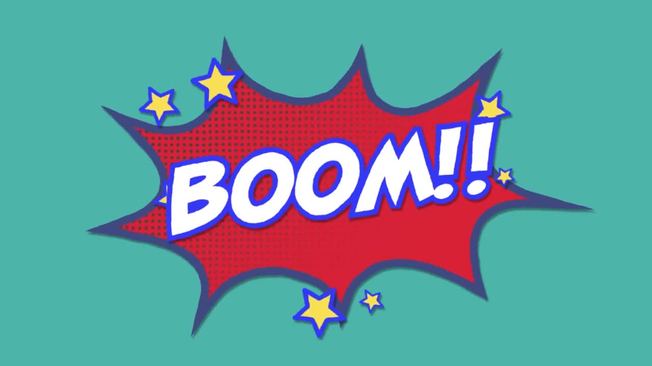 Animation Of Comic 5 Options Text Over Multiple Comic Speech Bubbles ...