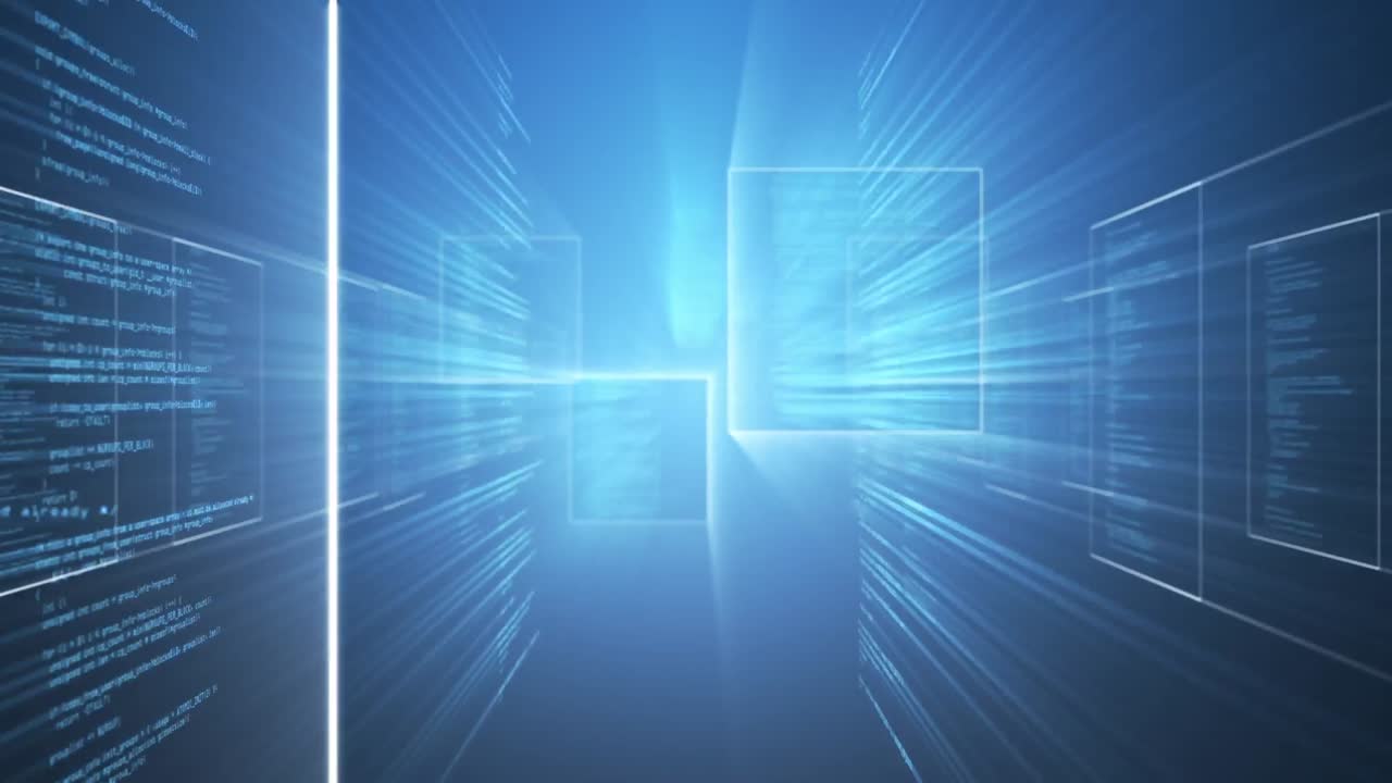 Premium stock video - Animation of data processing over light trails ...