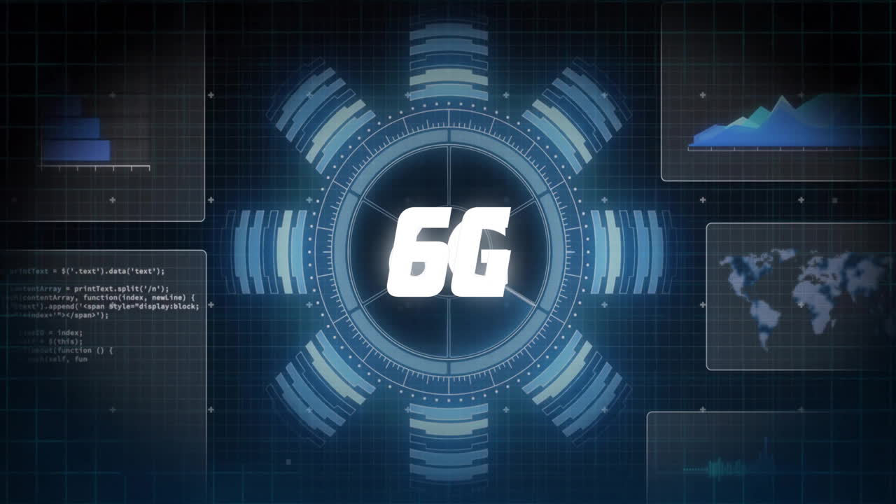 6g technology concept with data charts and world map animation Premium ...