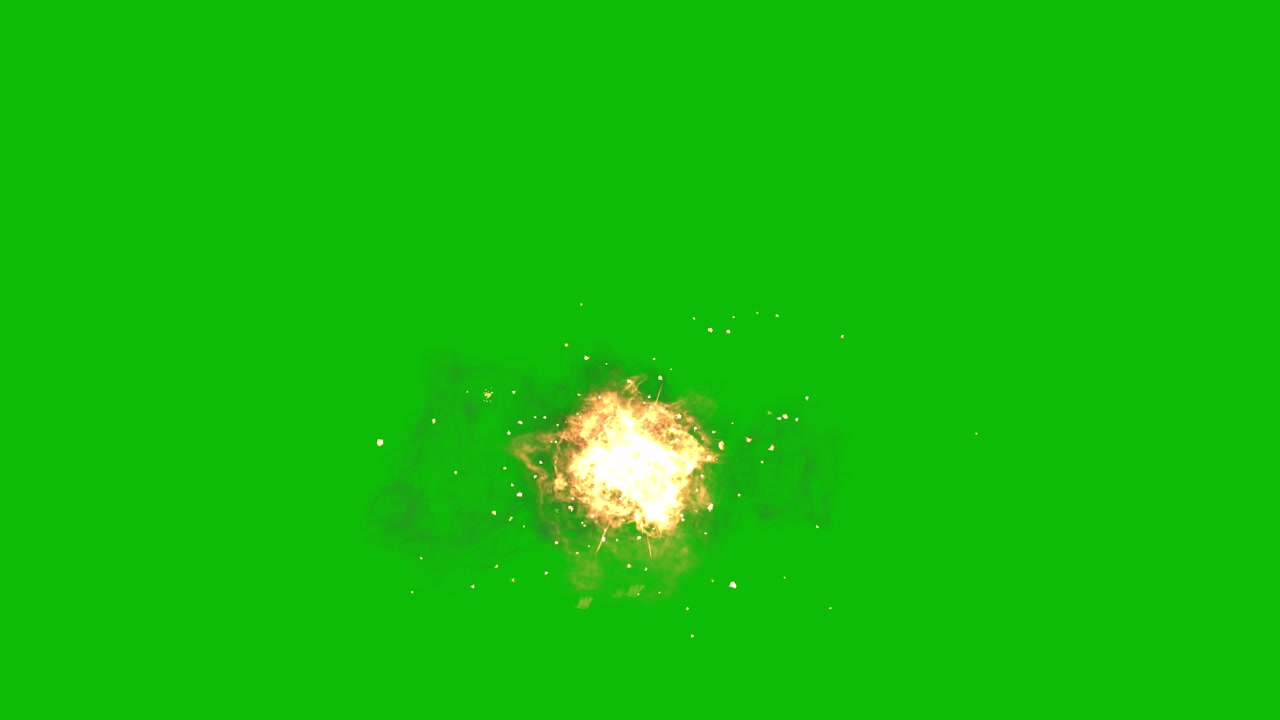 Visual effects, VFX, 3 air explosions, with fire, debris, and smoke on ...