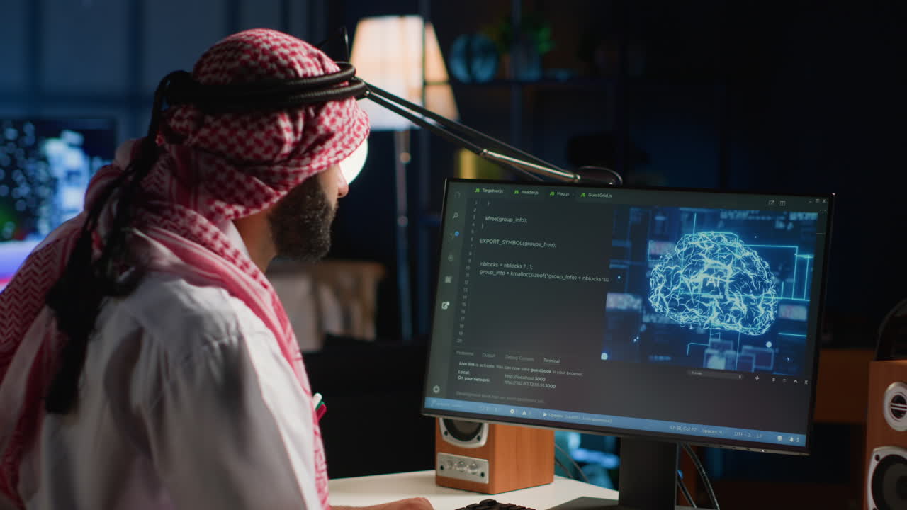 Freelancer using artificial intelligence Premium Stock Video Footage