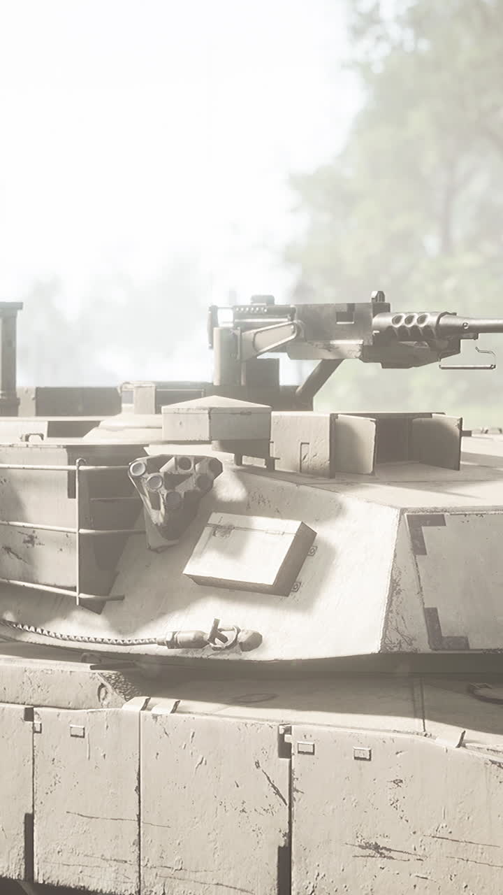 Close-up of a modern military tank Premium Stock Video Footage