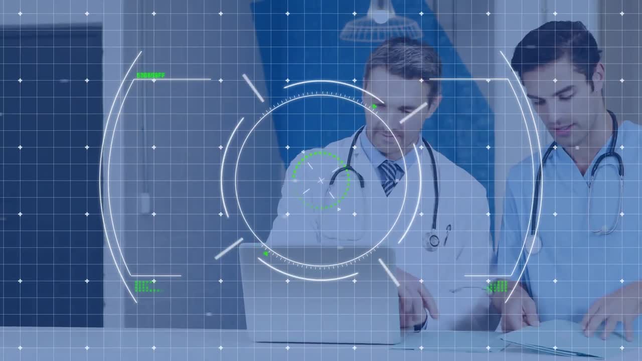 Animation Of Scope Scanning Over Diverse Doctors Free Stock Video ...