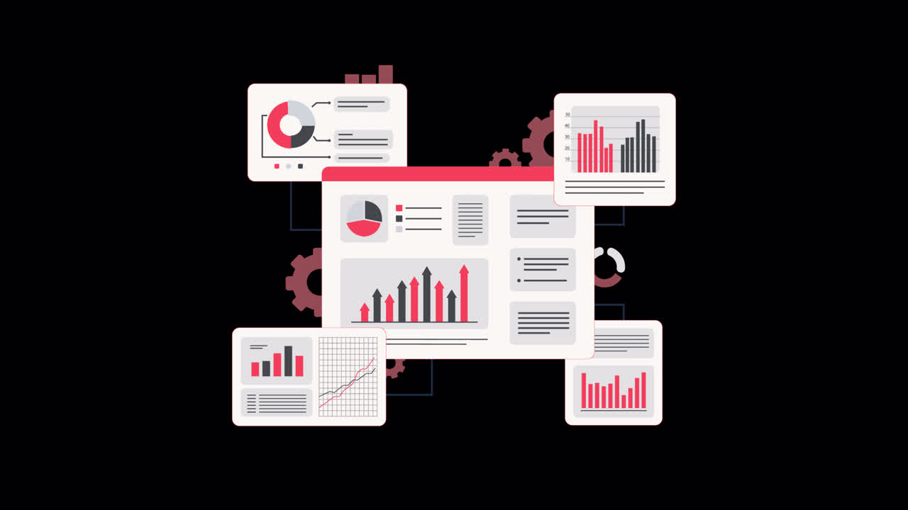 Animated Digital Data Analysis Dashboard with Charts and Graphs ...