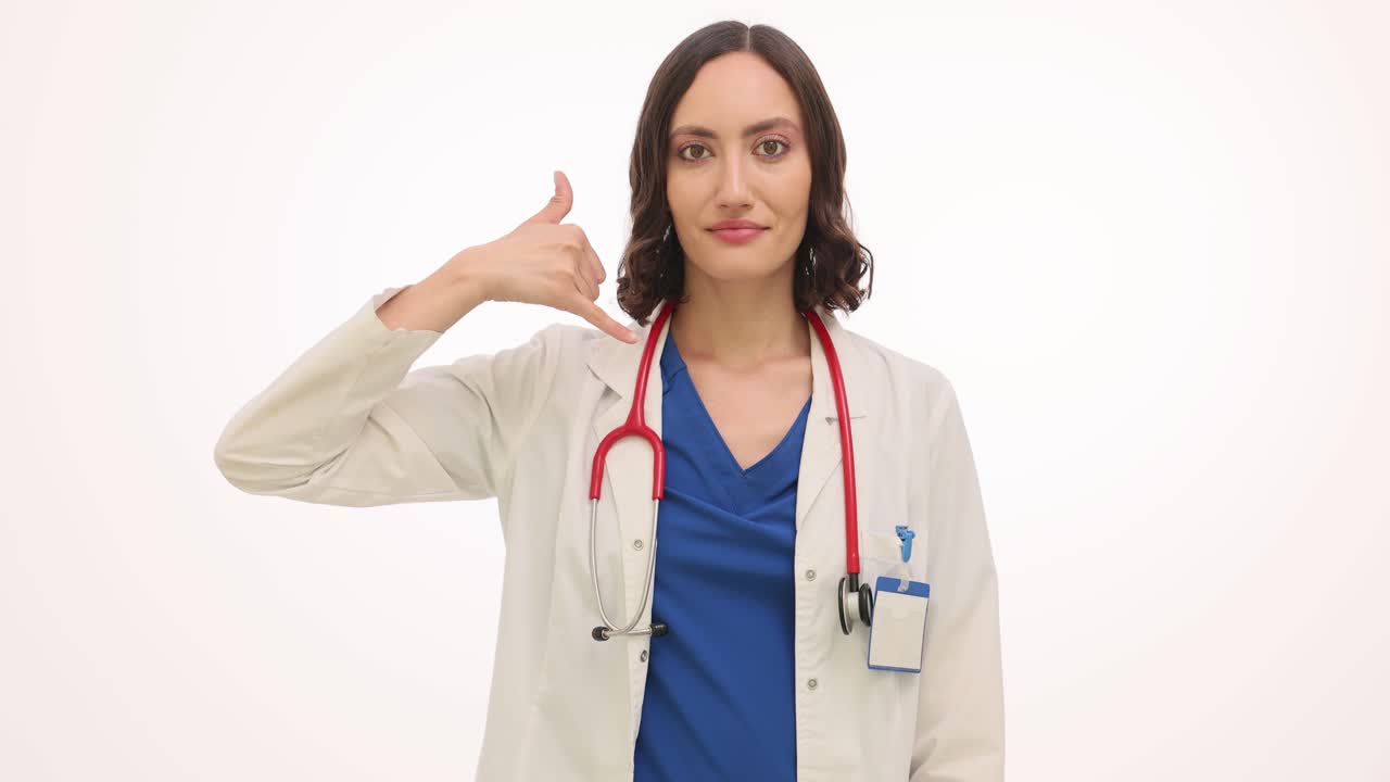 Doctor Making Call Me Gesture | Premium Stock Video Footage