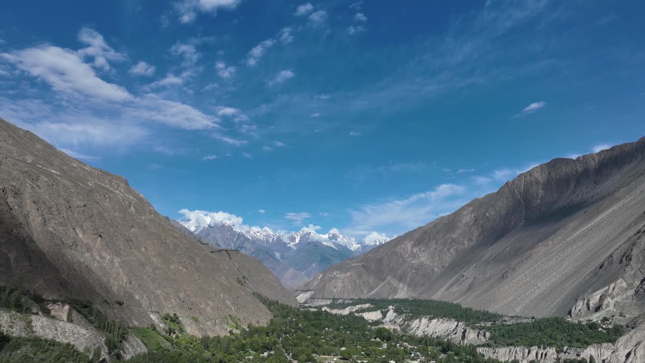Time Lapse Open Valley Of Hunza Peak With Snow And Clouds Transition ...