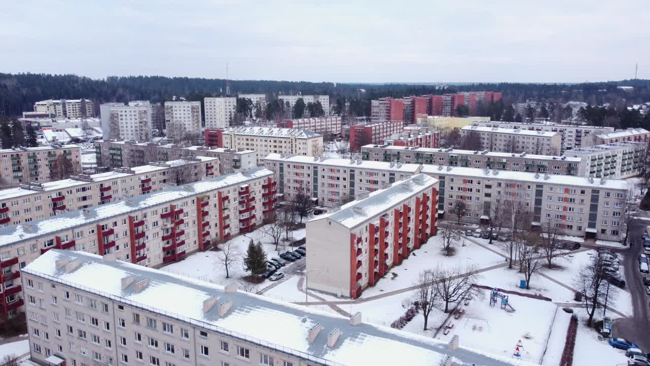 Establish View Of Soviet Style Block Buildings In Latvia, Baltic ...