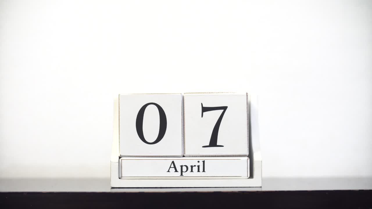 Premium stock video - White calendar time lapse april