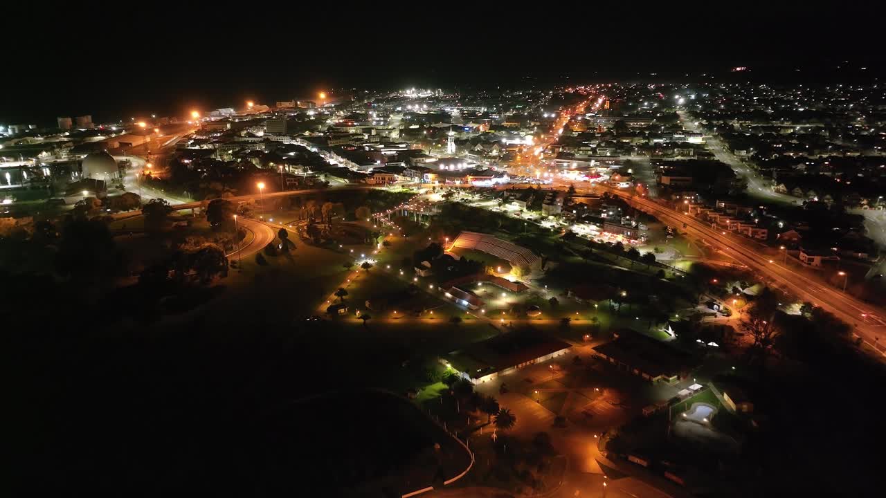 Premium stock video - Beautiful night time cityscape of timaru coastal ...