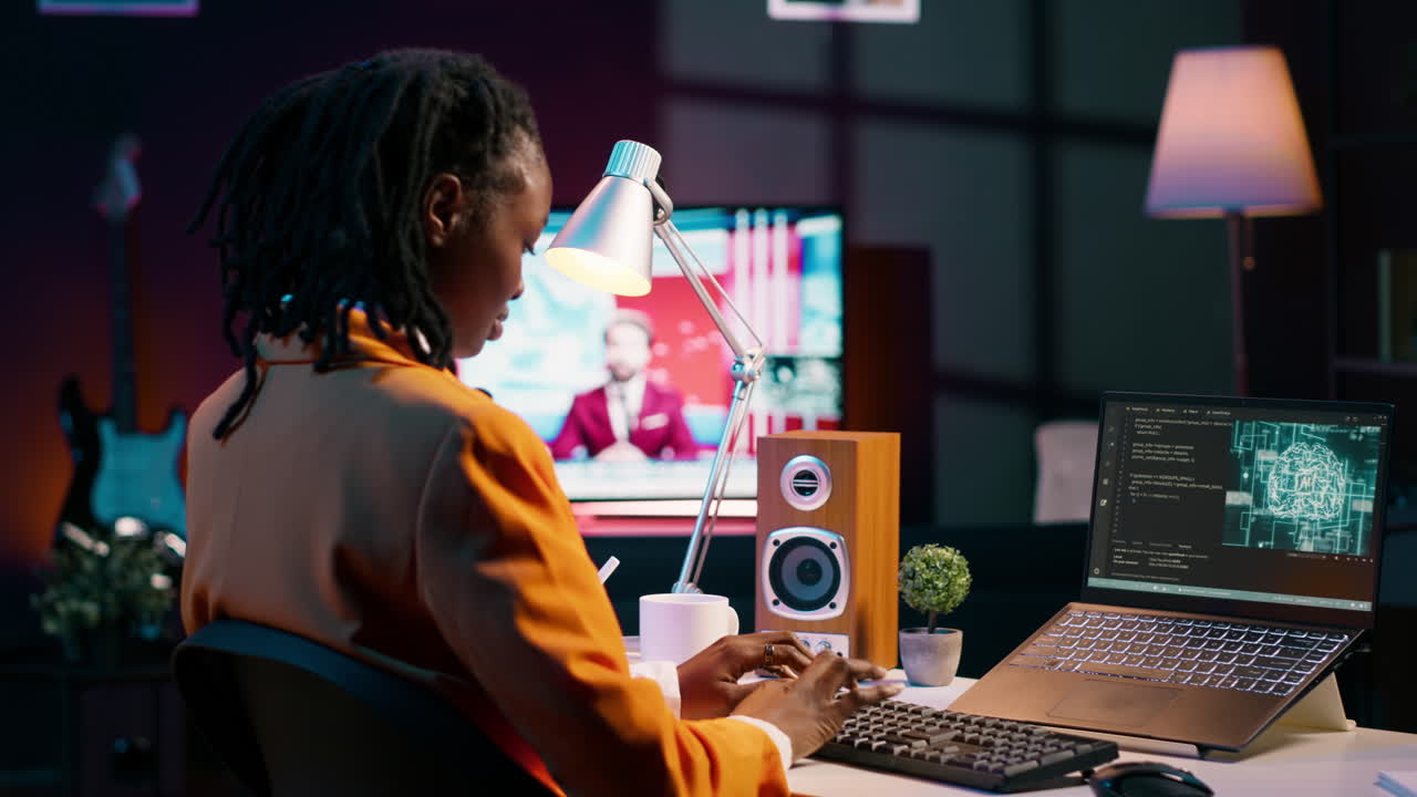 Premium stock video - University pupil working with artificial ...