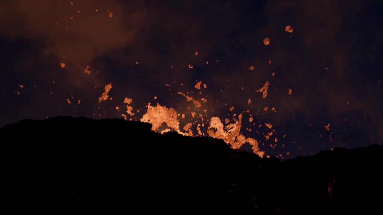 Premium stock video - Powerful volcano eruption with molten magma ...