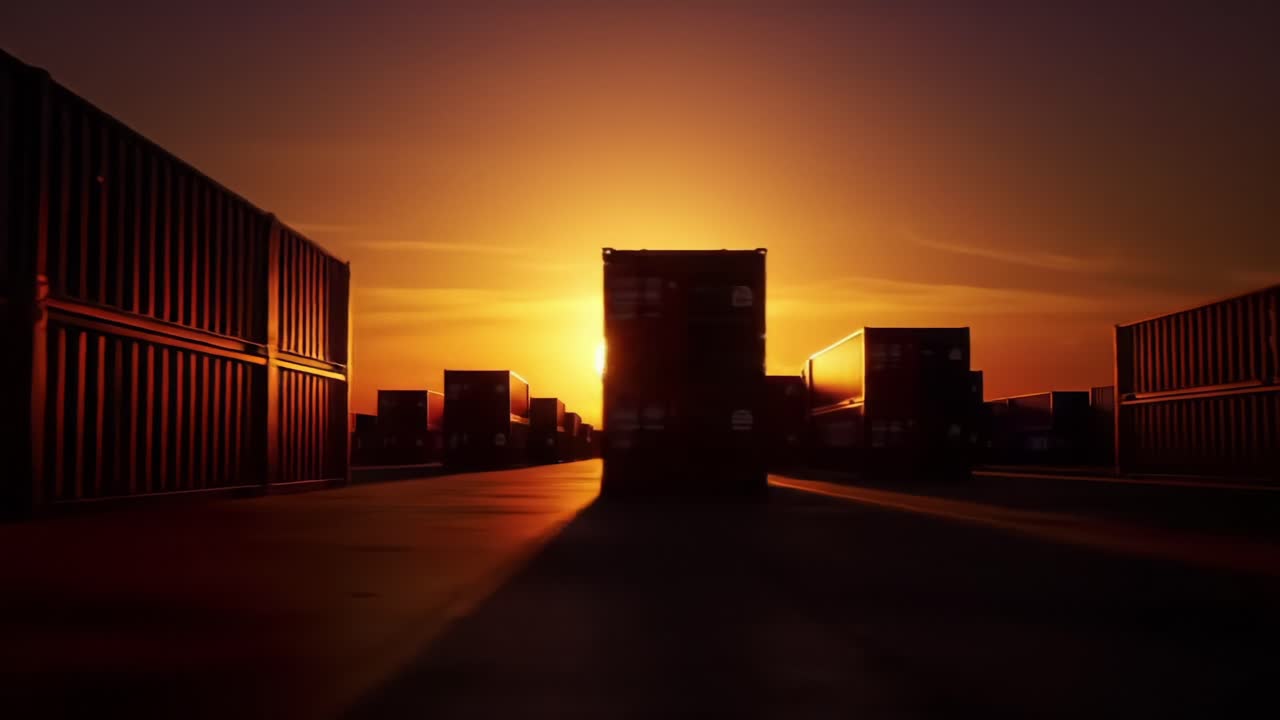 A Breathtaking Sunset Over Shipping Containers: Capturing the ...