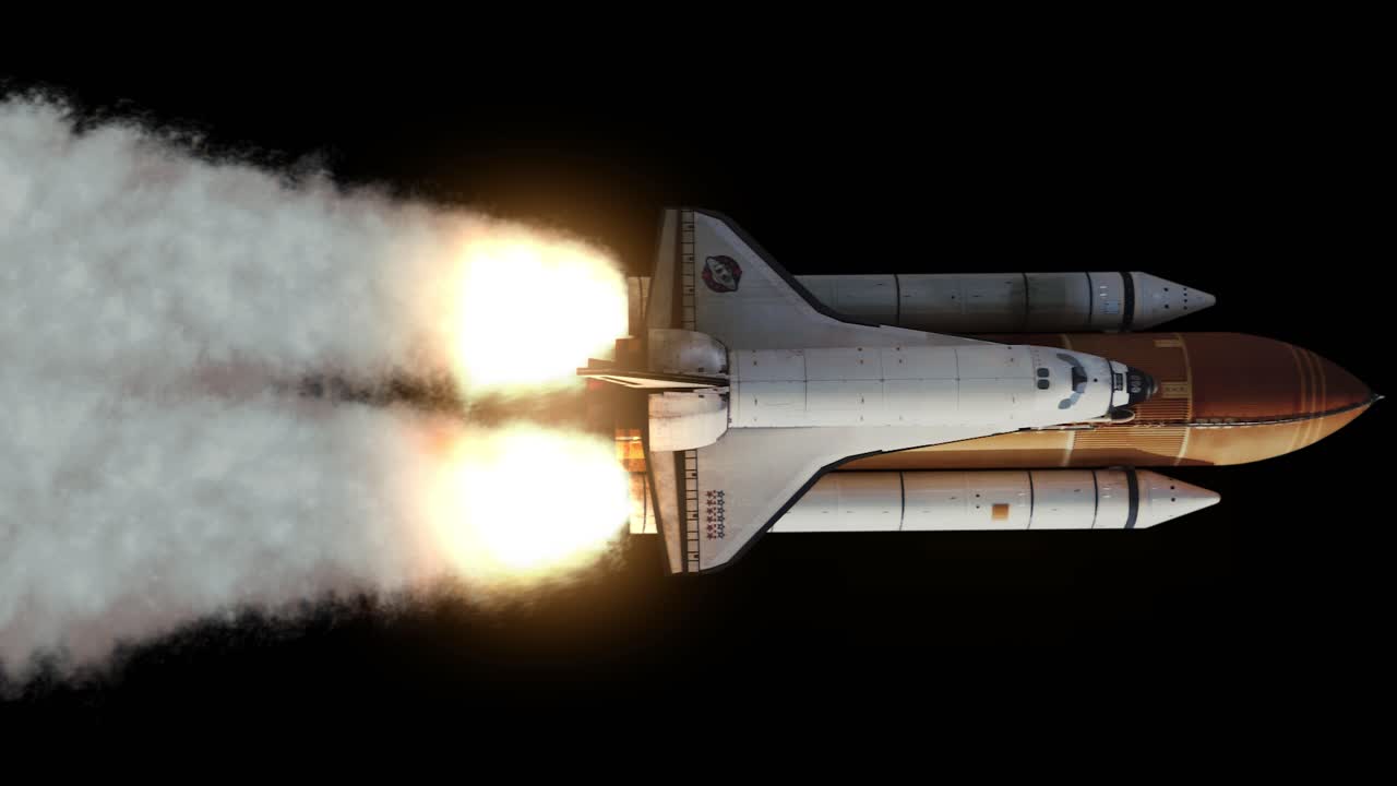 Rocket shuttle bursting in space - 4k visuals Premium Stock Video Footage