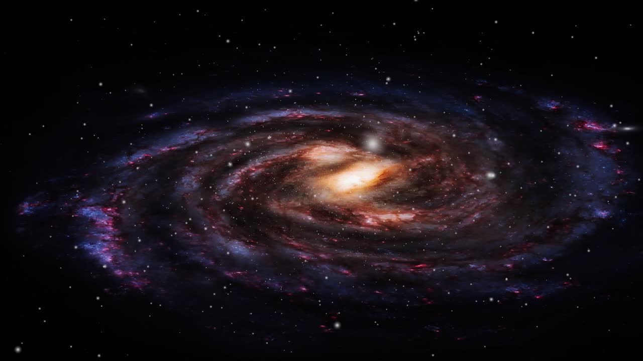 A Galaxy Floating And Moving In The Great Universe Free Stock Video ...