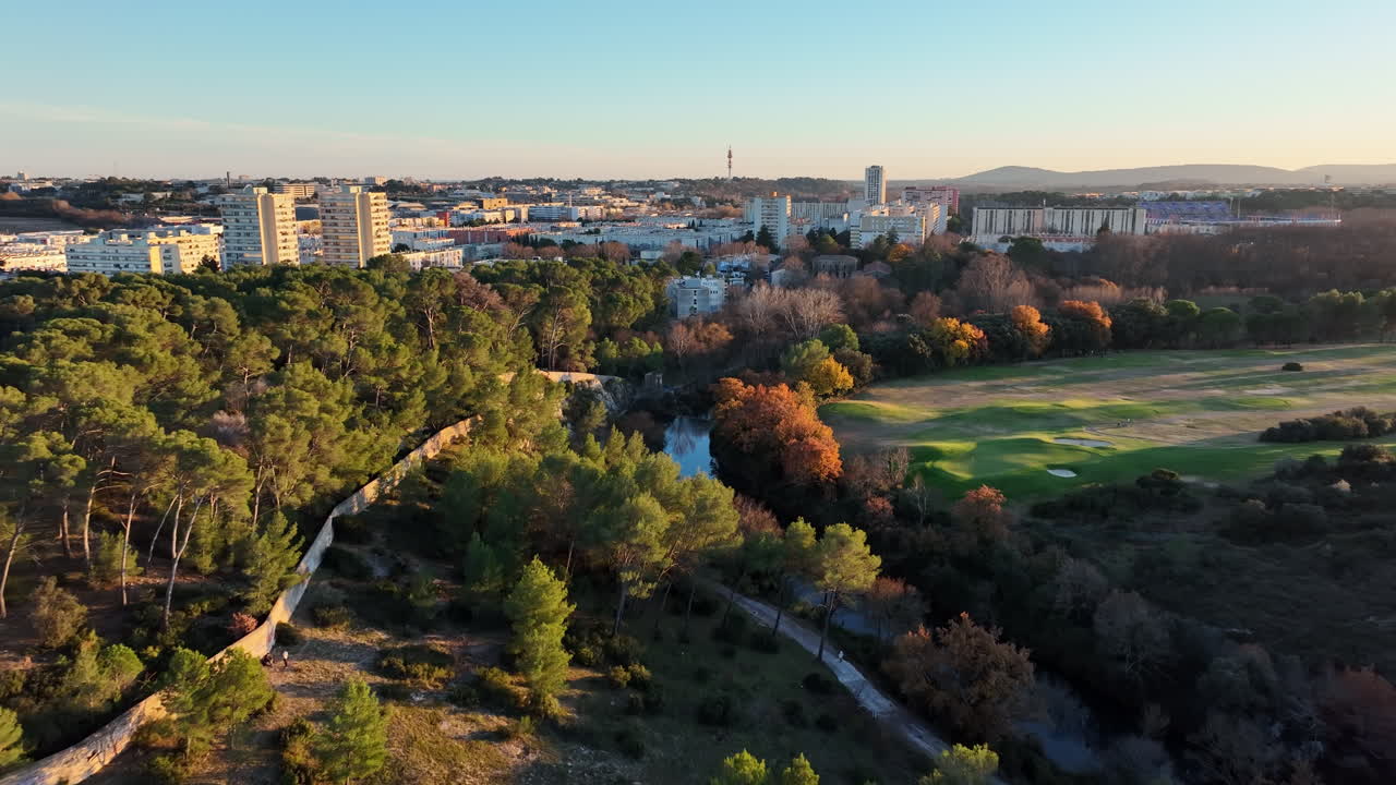 Free stock video - Sky-view: montpellier's green corridors, blending ...