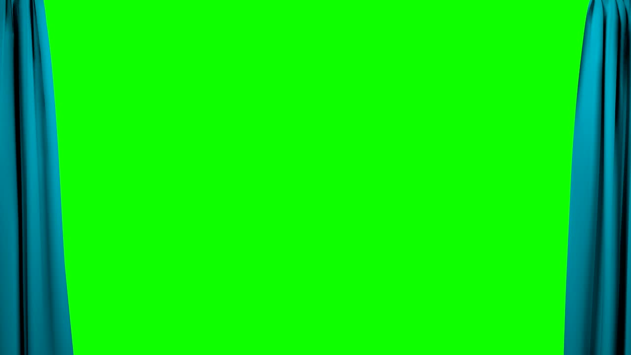 Curtains opening and closing stage theater cinema green screen 4K ...