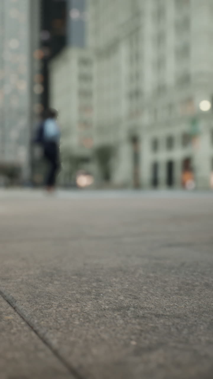 A Close-up of a Concrete Sidewalk in a City | Premium Stock Video Footage