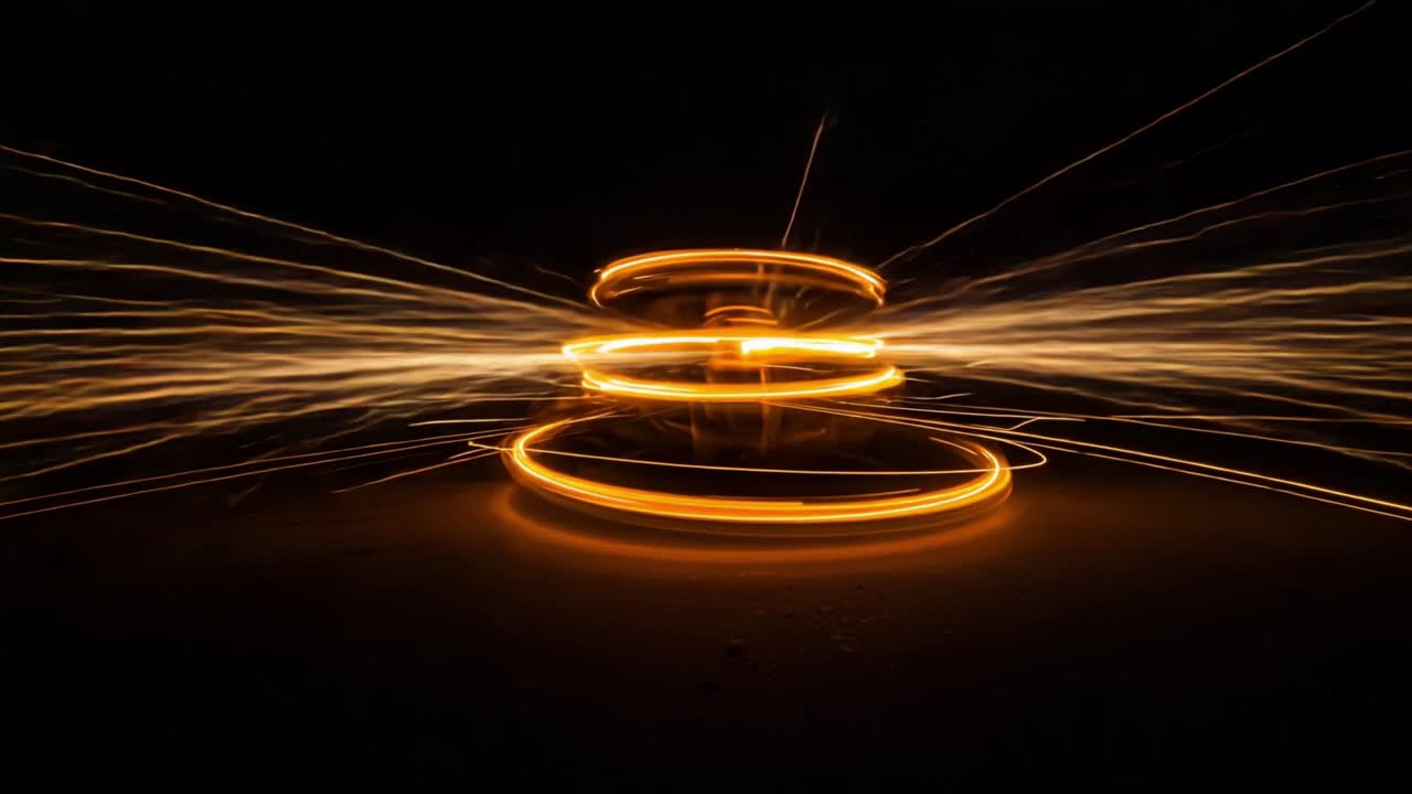 Captivating Display of Spinning Light Trails in Motion: A Mesmerizing ...